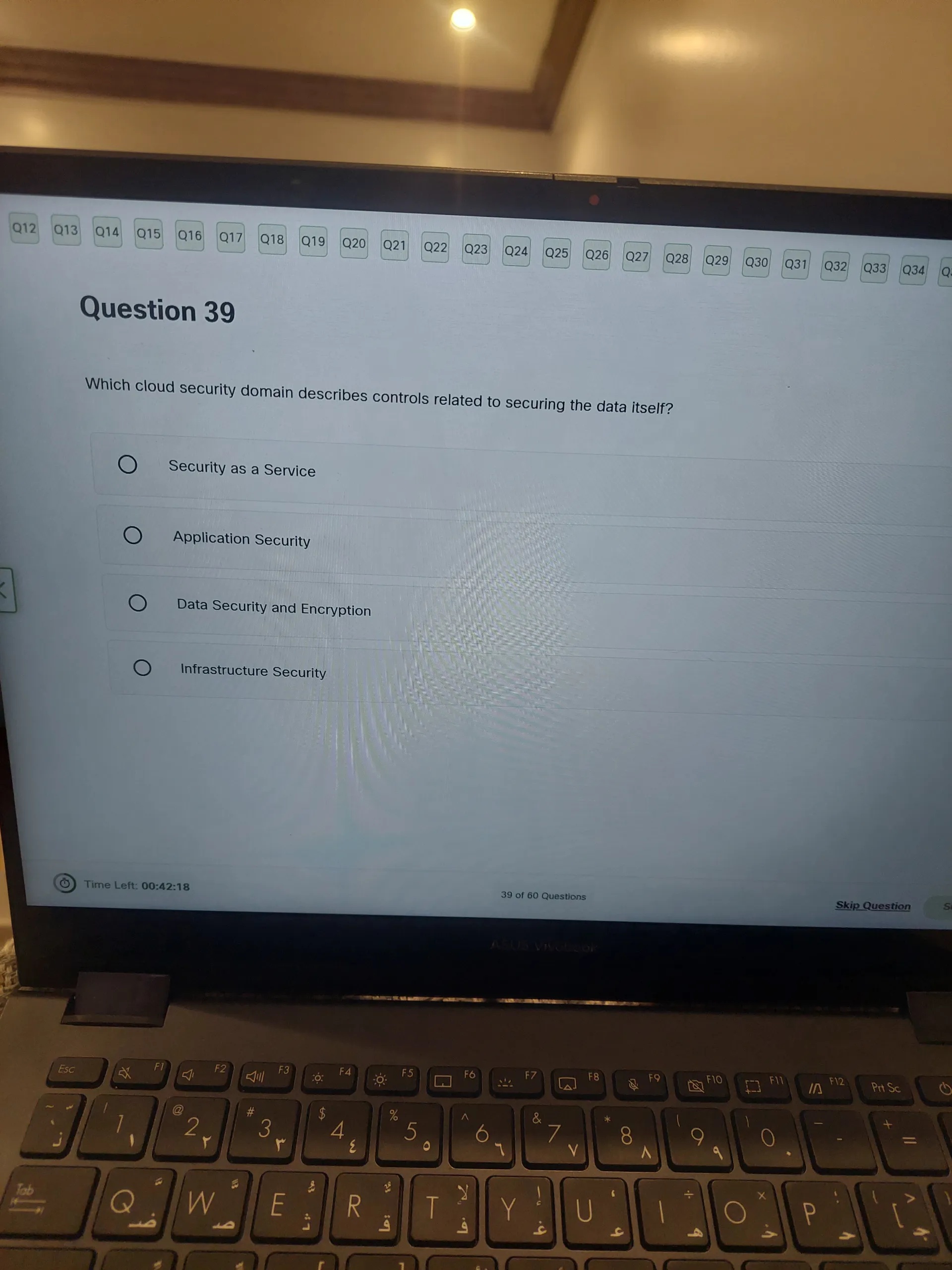 Question 39 Which cloud security domain | StudyX