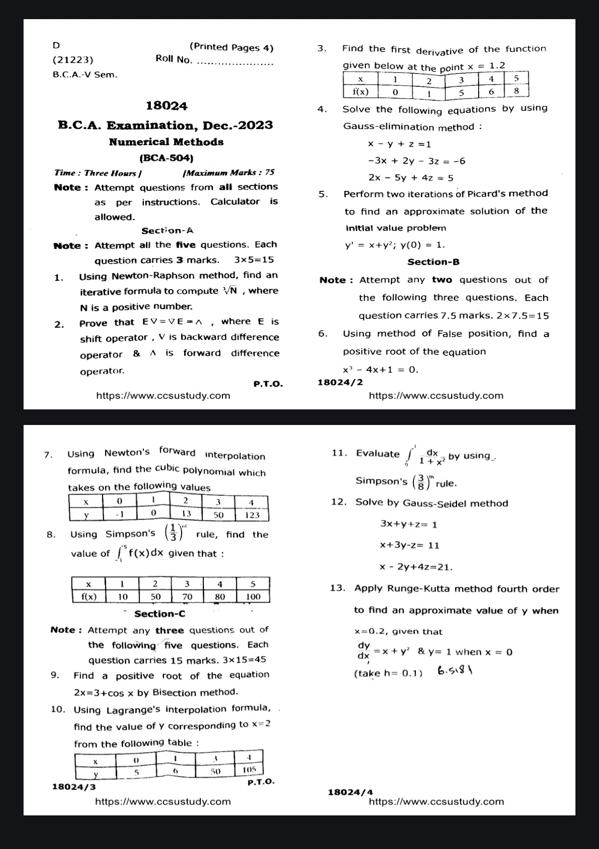 7 Using Newtons forward interpolation | StudyX