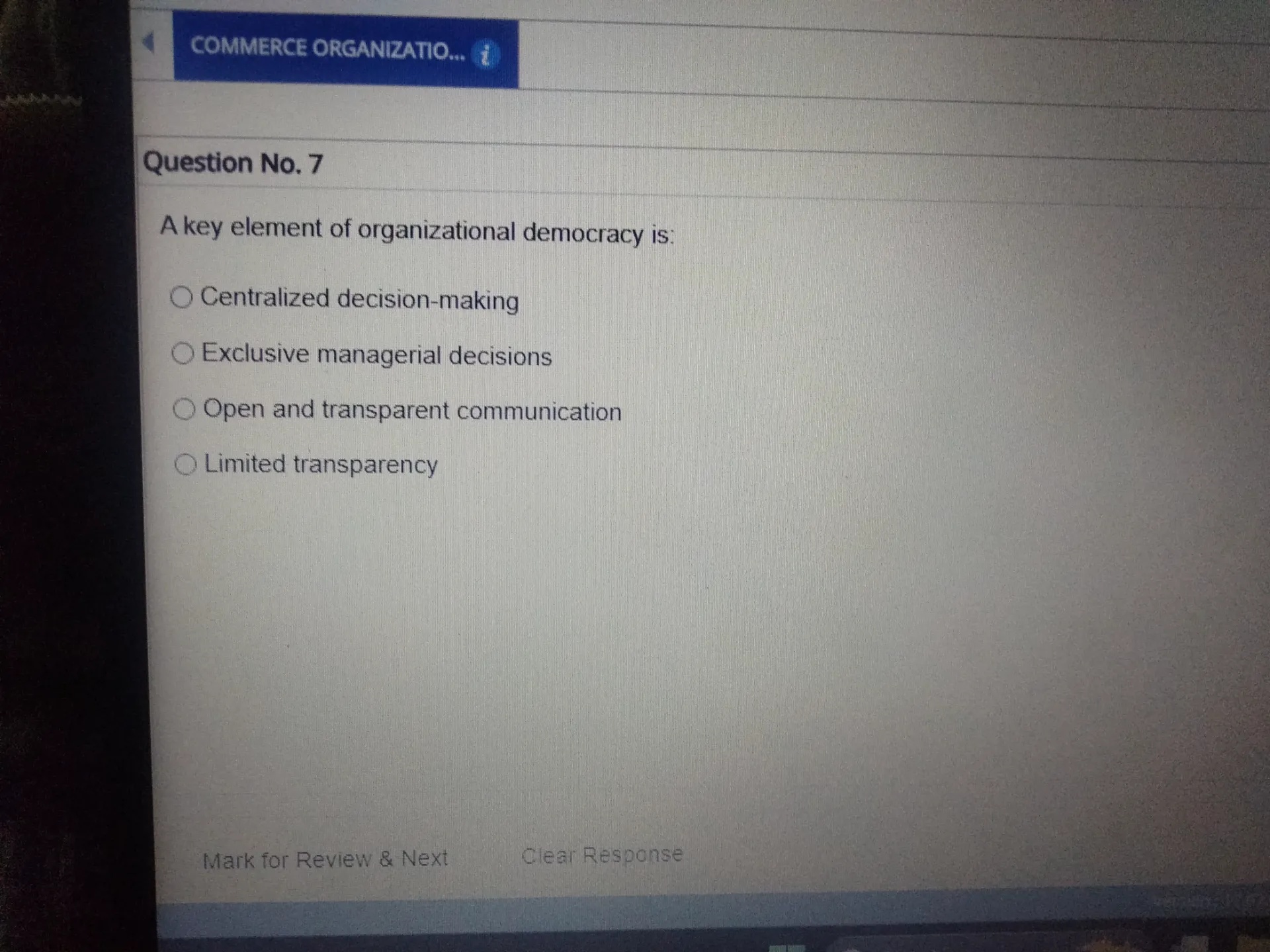 Question No 7 A key element of | StudyX