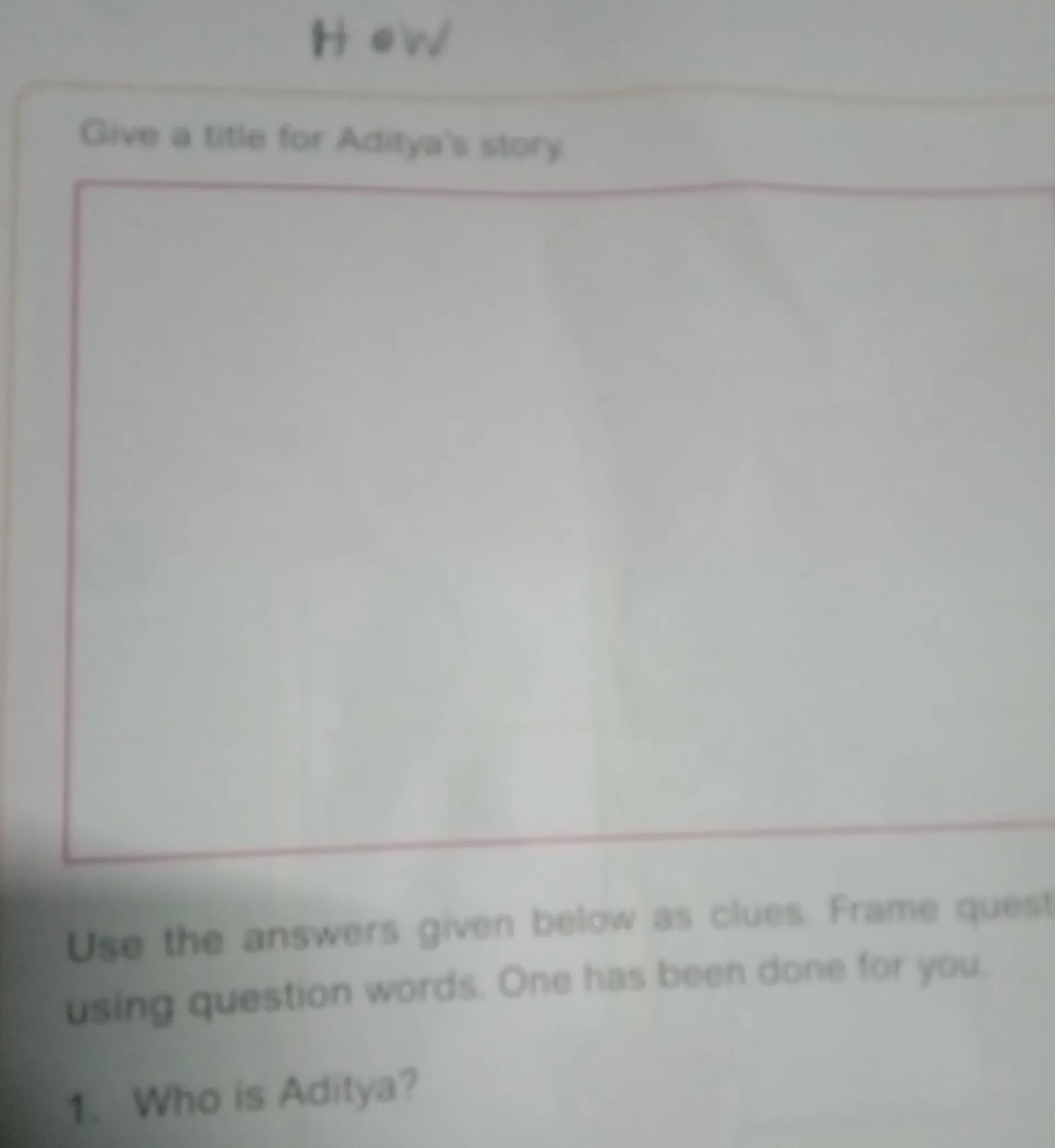 Give a title for Adityas story Use the | StudyX