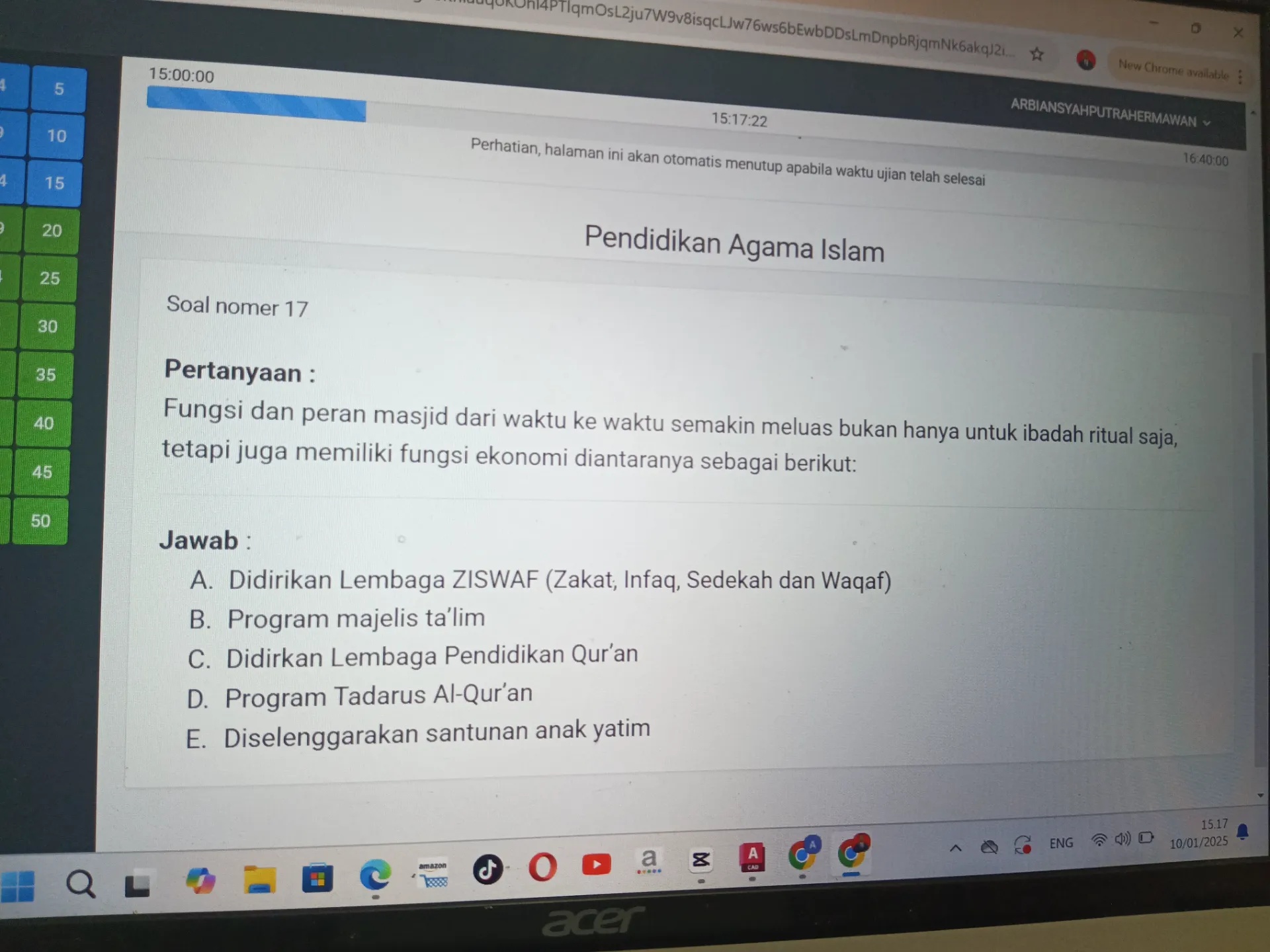 Soal nomer 17 Pertanyaan Fungsi dan peran | StudyX