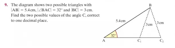 9 The diagram shows two possible triangles | StudyX