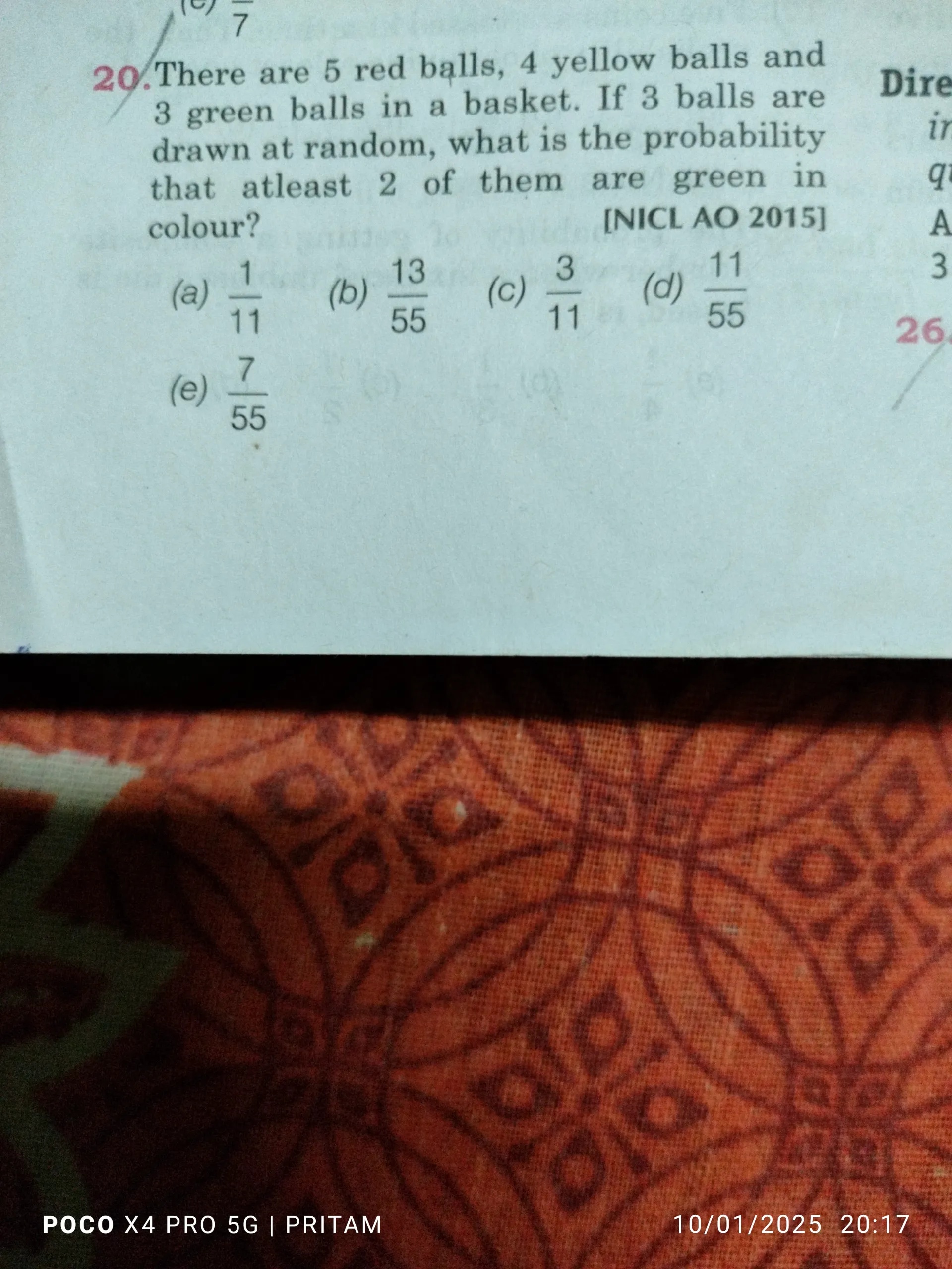 20 There are 5 red balls 4 yellow balls and | StudyX