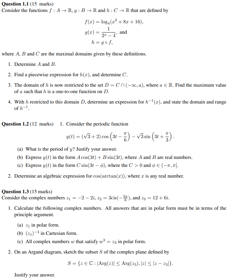 Consider the functions $f: A ℝ, g: B ℝ$ and