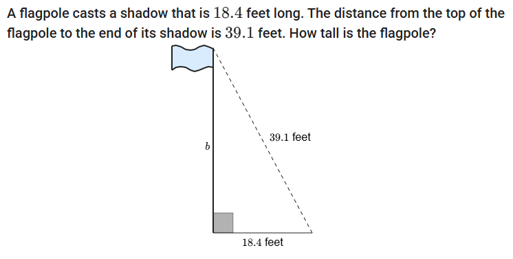 A flagpole casts a shadow that is 18.4 feet