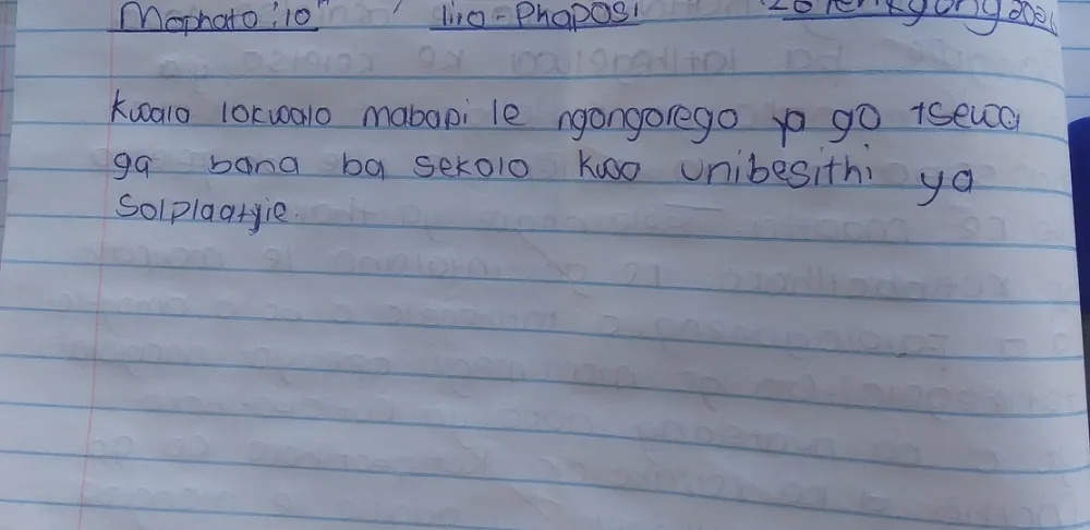 Mophato 10 Ila-Phaposi 2021 Kwala lokwalo | StudyX