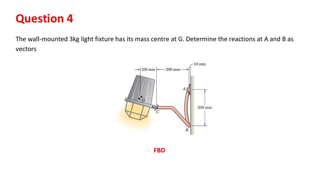 The wall-mounted $3 { kg}$ light fixture has | StudyX