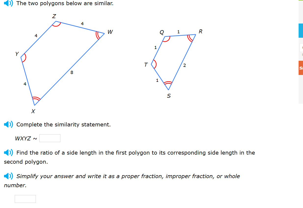 The two polygons below are similar. | StudyX
