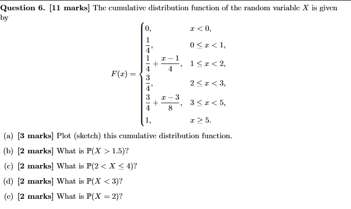 The cumulative distribution function of the | StudyX