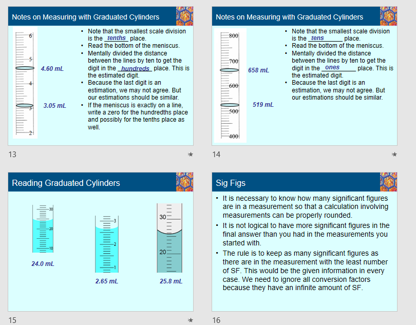Notes on Measuring with Graduated | StudyX