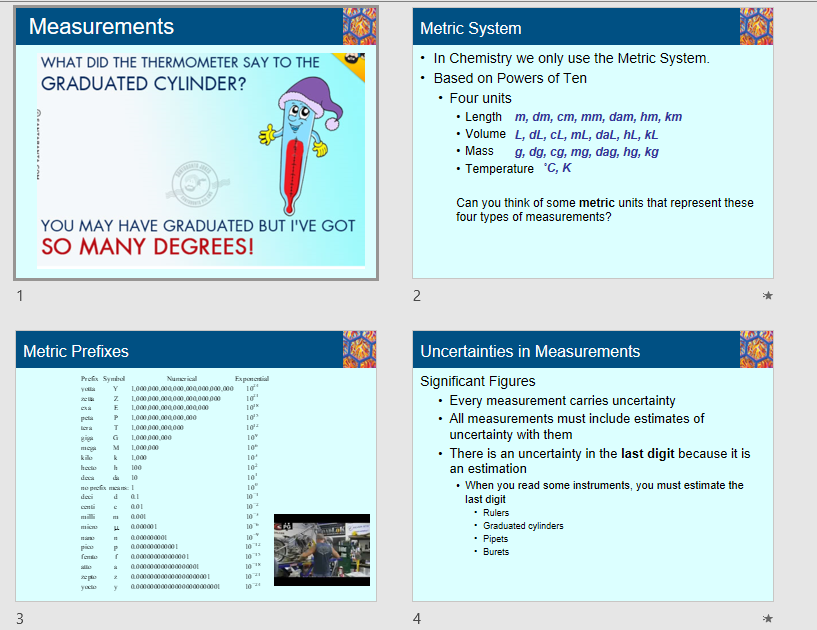 Metric System * In Chemistry we only use | StudyX