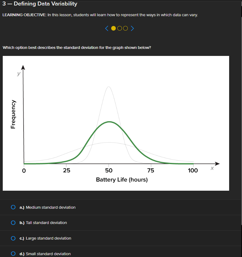 Which option best describes the standard | StudyX