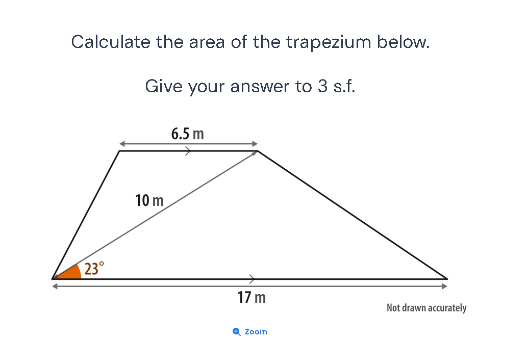 Calculate the area of the trapezium below. | StudyX