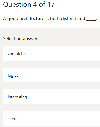 A good architecture is both distinct and | StudyX
