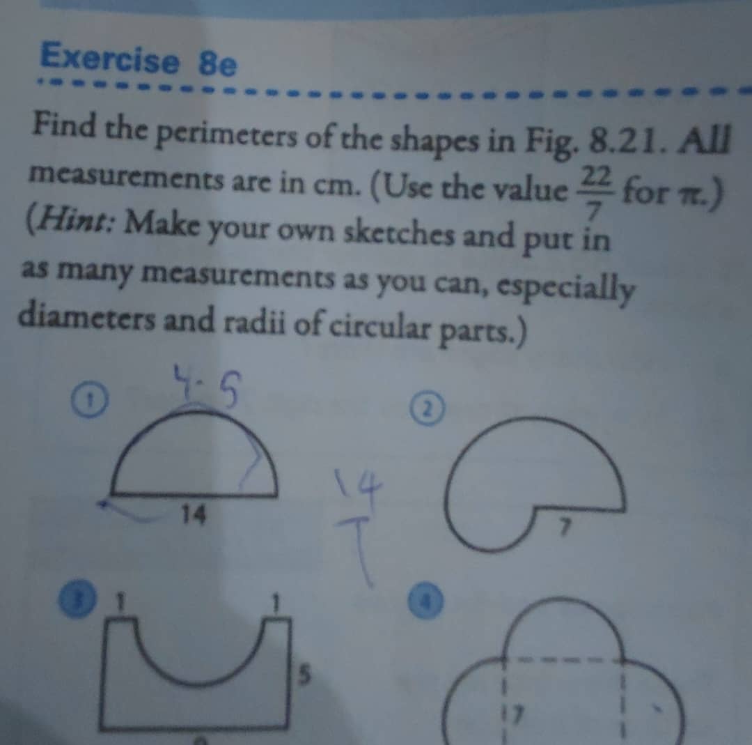 Find the perimeters of the shapes in Fig. | StudyX