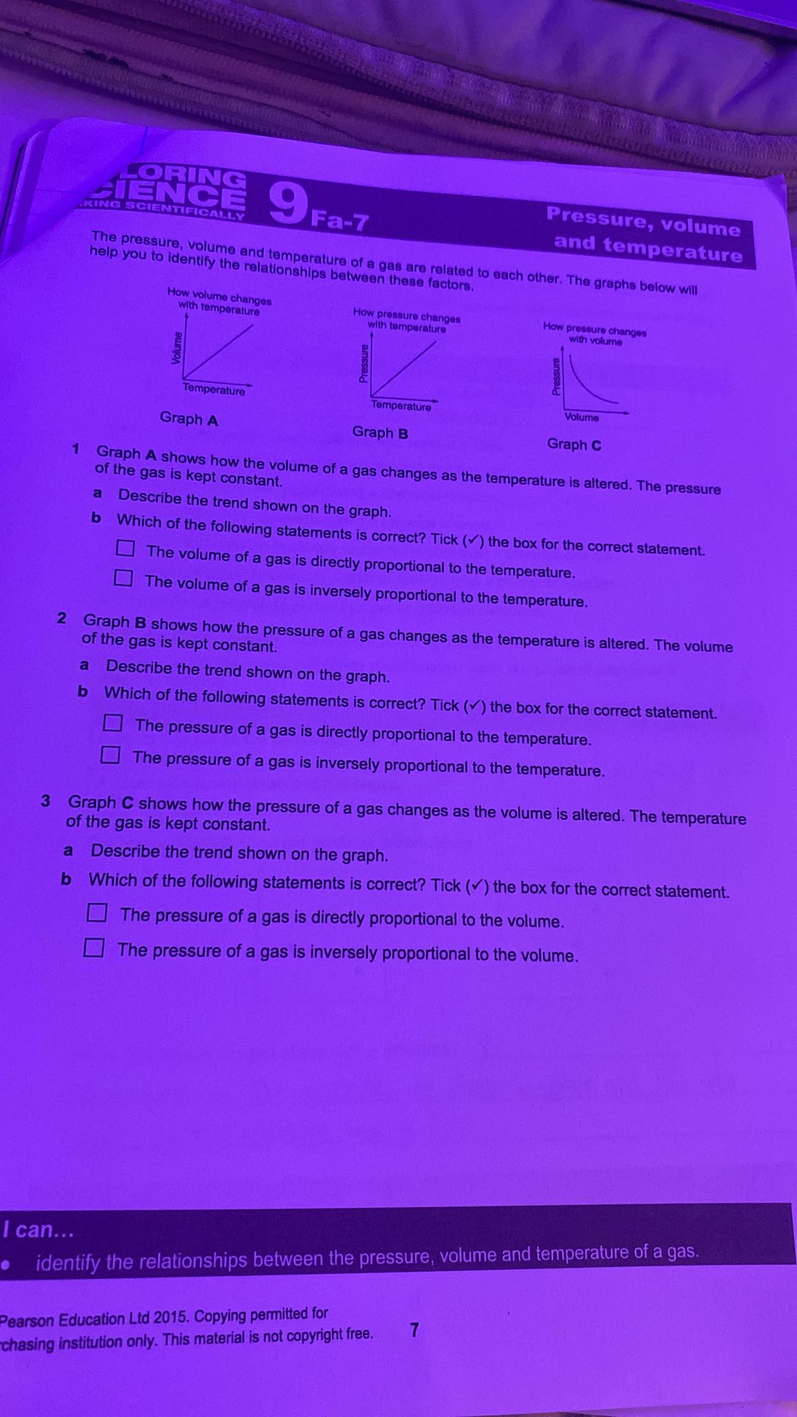 Graph A shows how the volume of a gas | StudyX