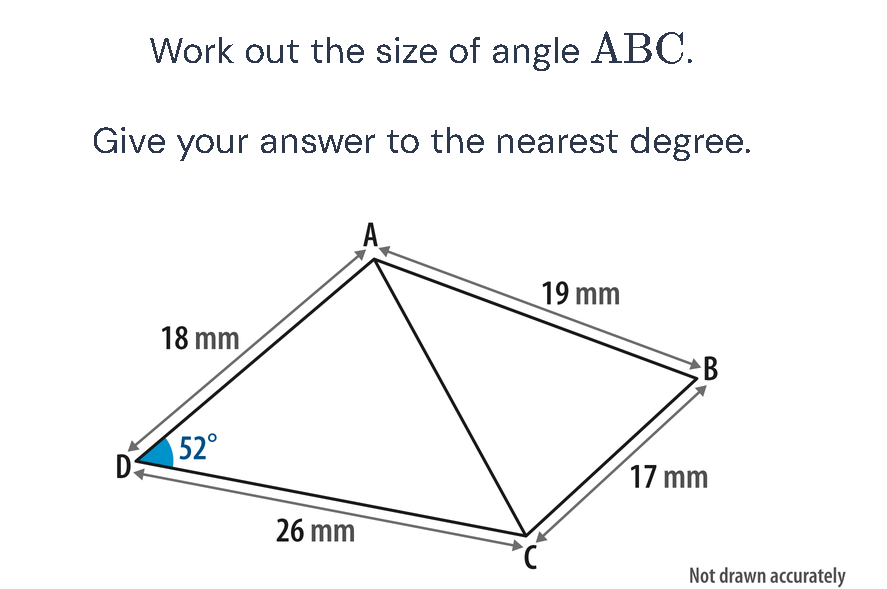 Work out the size of angle ABC. Give your | StudyX