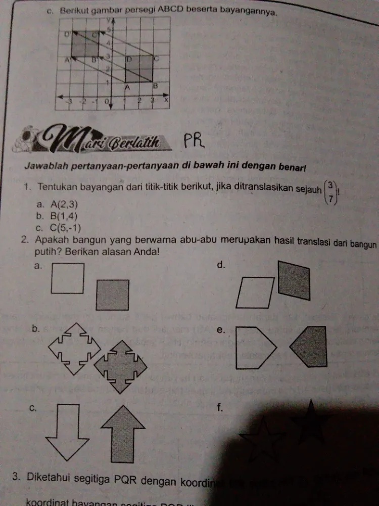c. Berikut gambar persegi ABCD beserta | StudyX