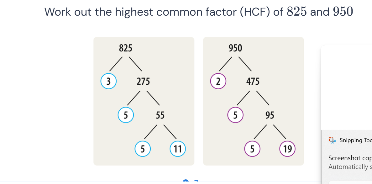 Work out the highest common factor (HCF) of | StudyX