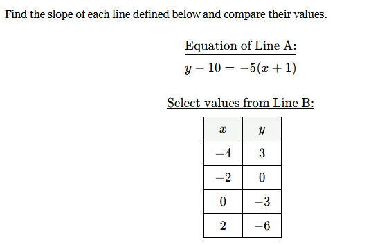 Find the slope of each line defined below | StudyX