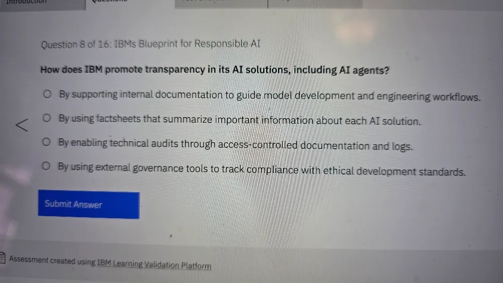 Question 8 of 16: IBMs Blueprint for | StudyX