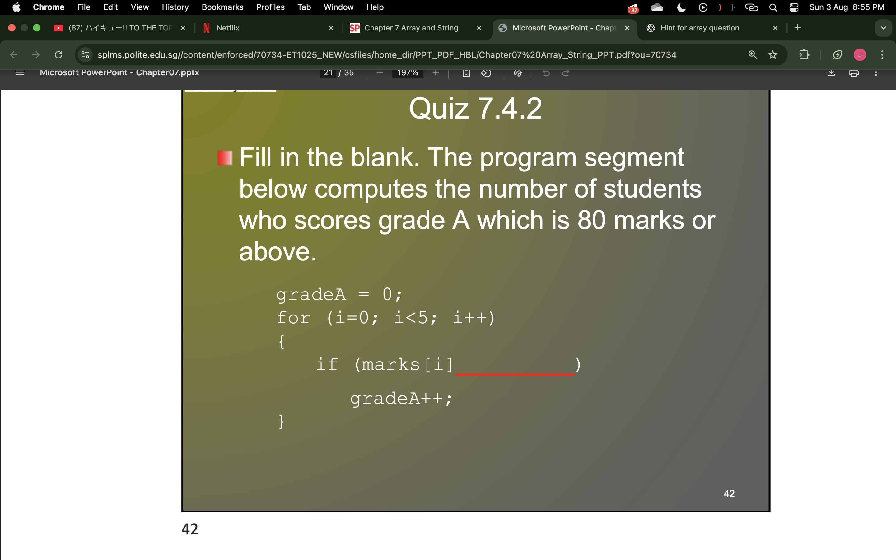 Fill in the blank. The program segment below | StudyX