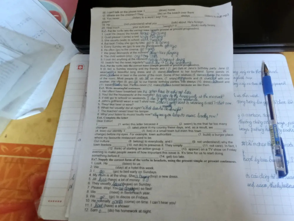 Ex3. Put the verbs into the correct tense | StudyX