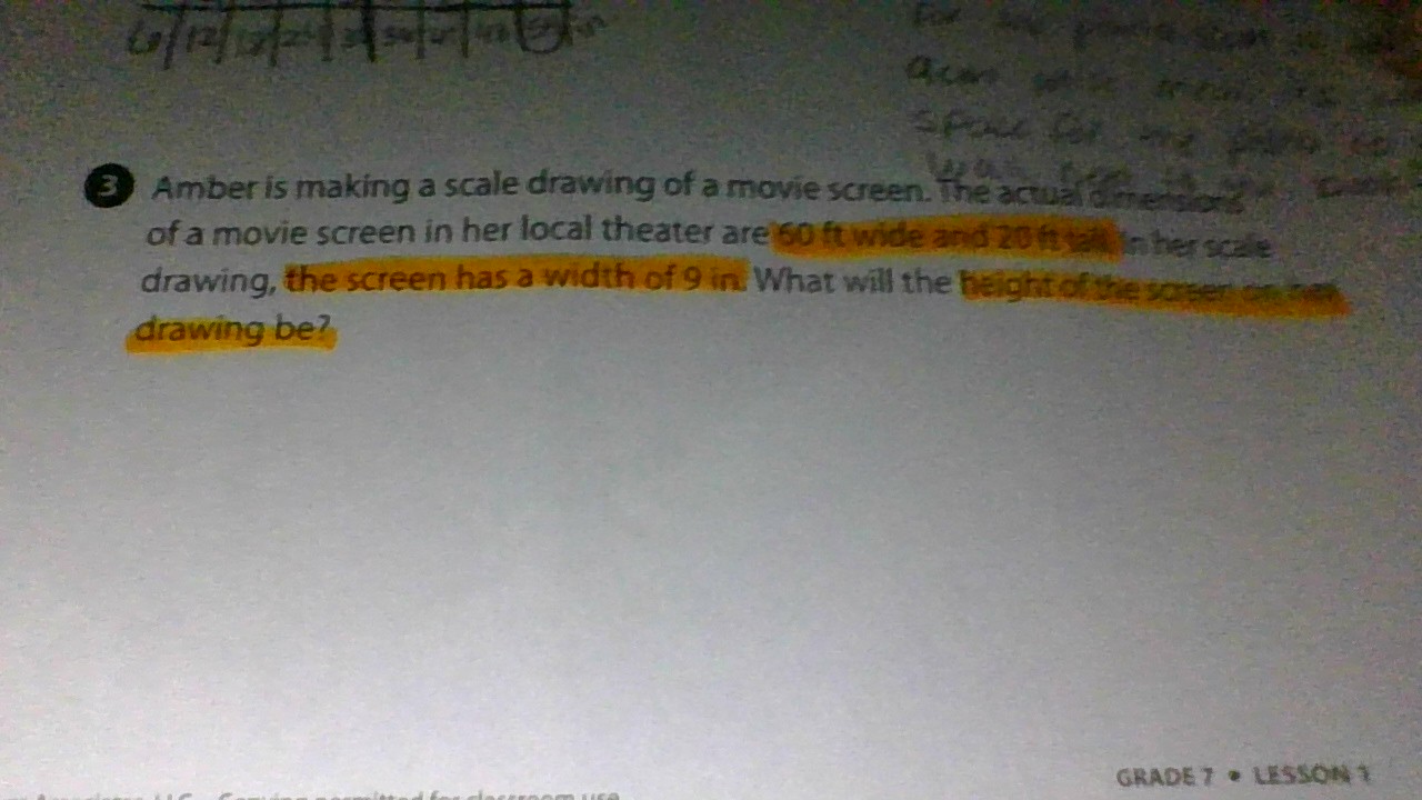 (3) Amber is making a scale drawing of a