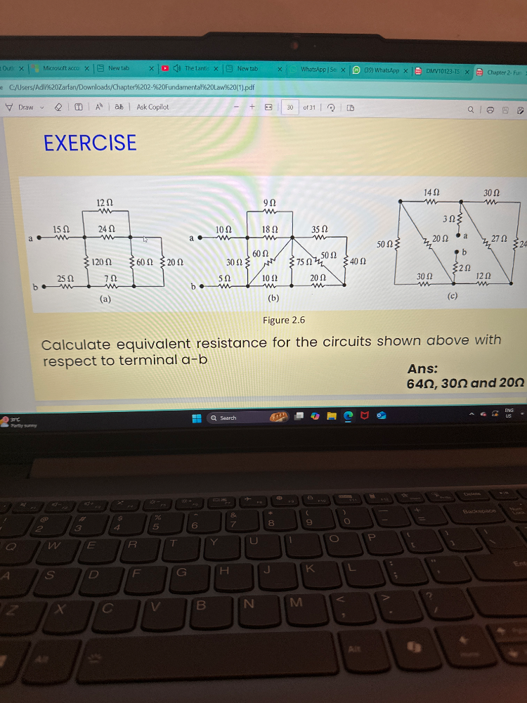 Calculate equivalent resistance for the
