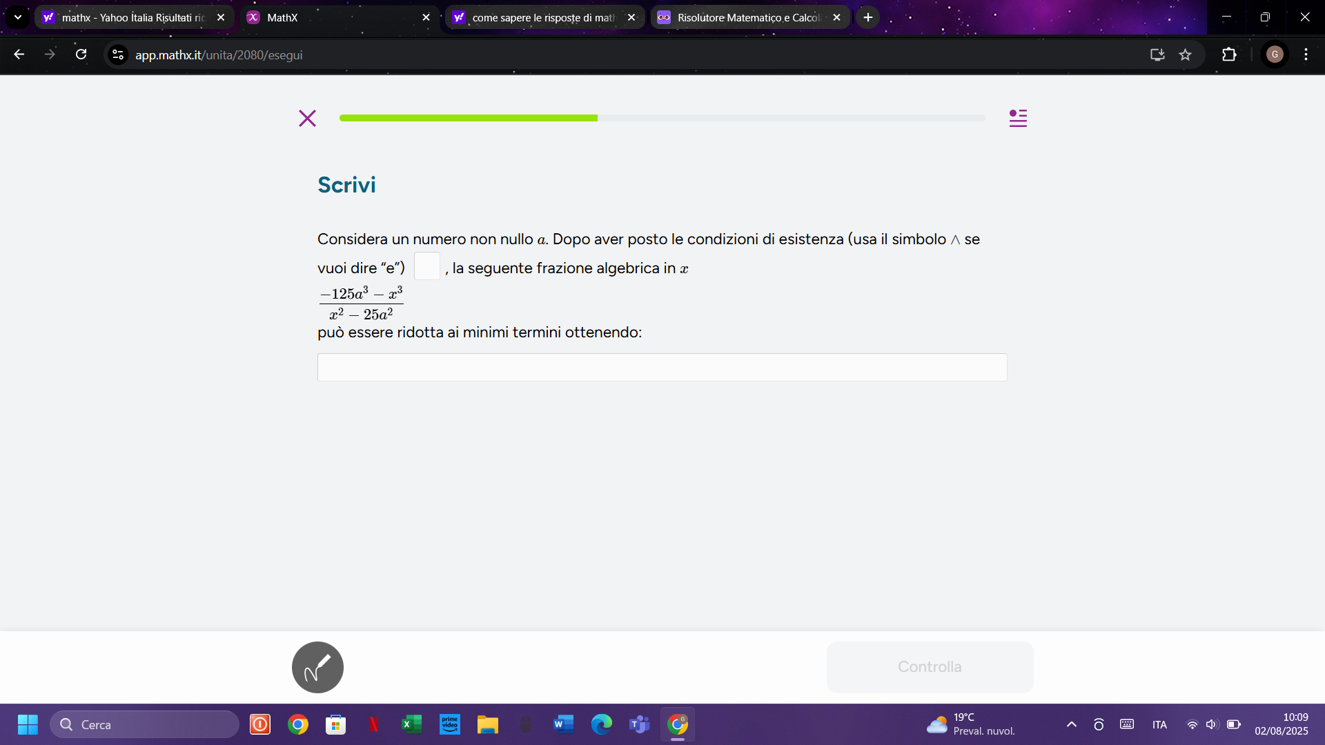 Considera un numero non nullo \( \). Dopo