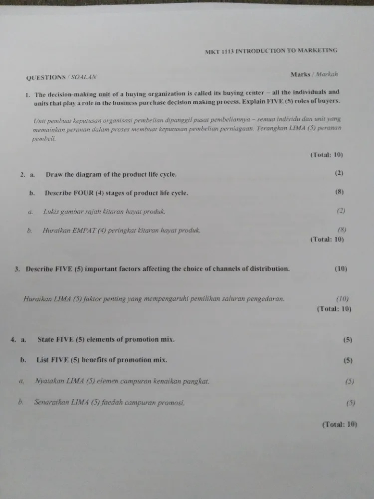 The decision-making unit of a buying | StudyX