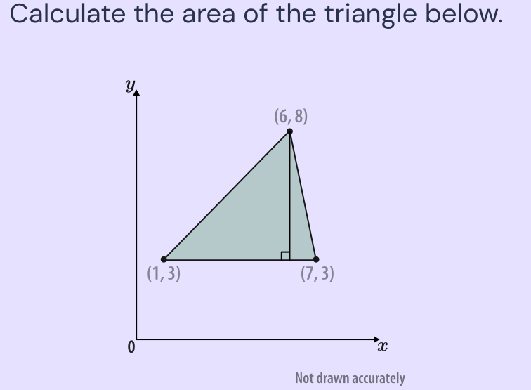 Calculate the area of the triangle below.