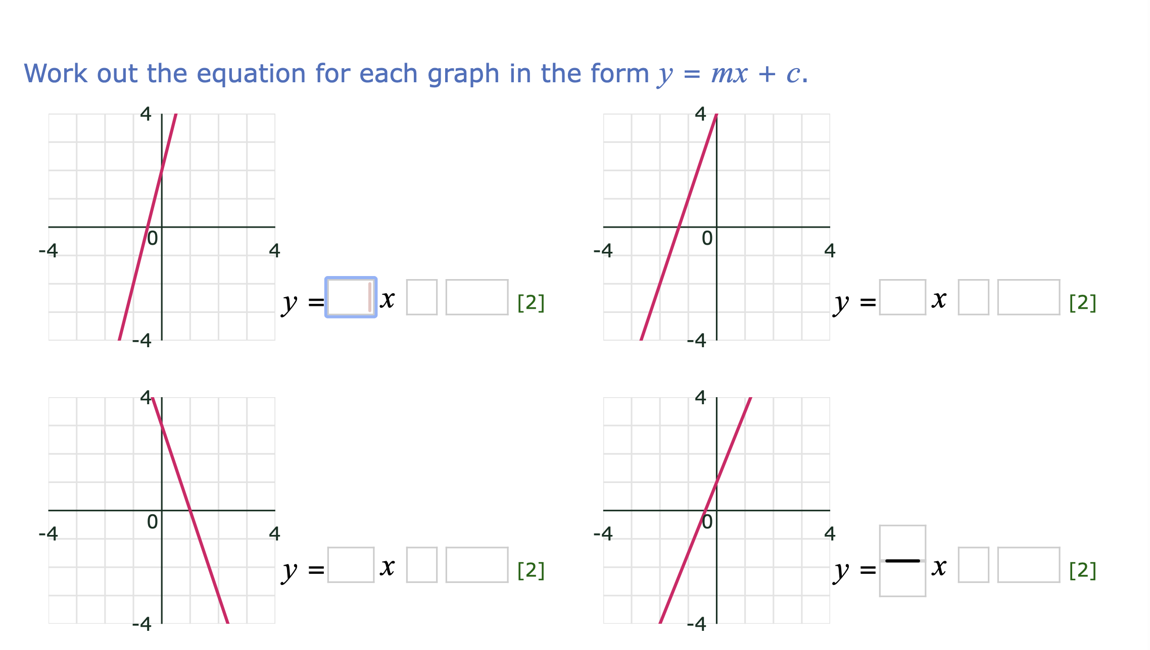 Work out the equation for each graph in the | StudyX