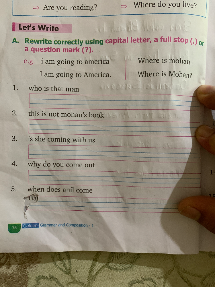 A. Rewrite correctly using capital letter, a