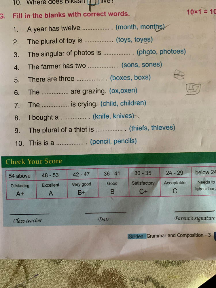 G. Fill in the blanks with correct words. | StudyX
