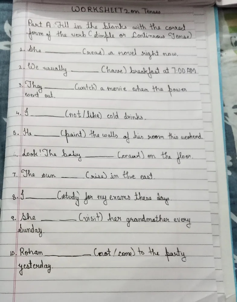 Part A Fill in the blanks with the correct | StudyX