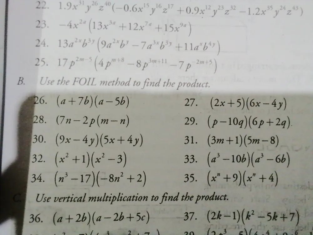 B. Use the FOIL method to find the product.