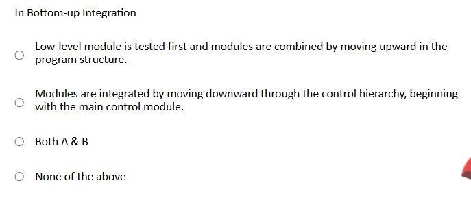 In Bottom-up Integration Low-level module is | StudyX