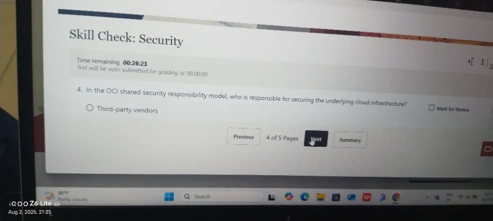 4. In the OCI shared security responsibility | StudyX