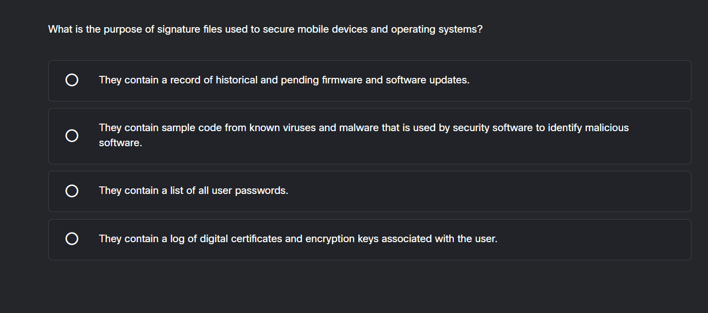 What is the purpose of signature files used | StudyX