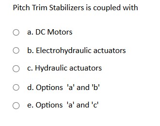 Pitch Trim Stabilizers is coupled with a. DC
