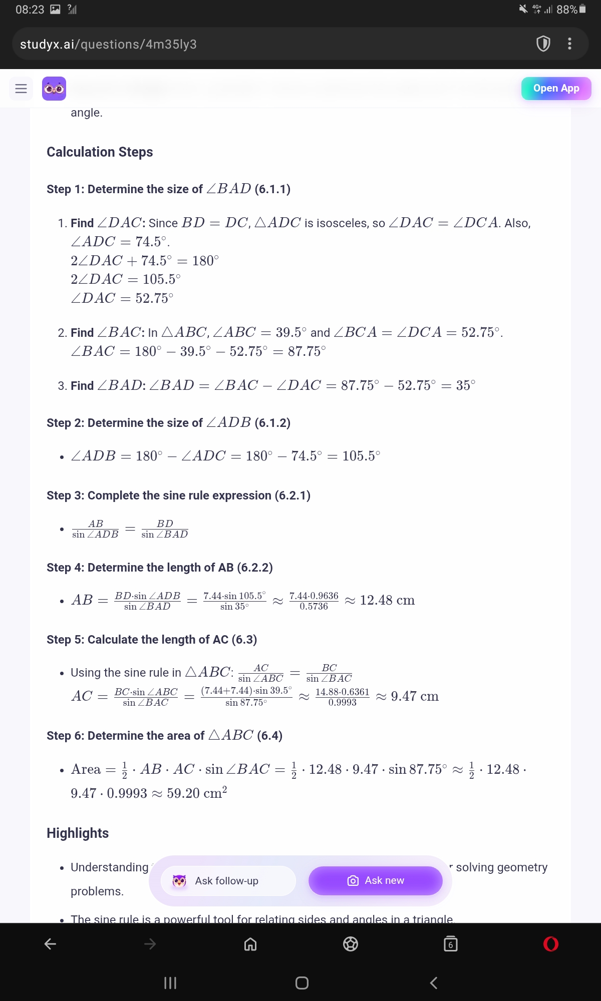 Calculation Steps Step 1: Determine the | StudyX
