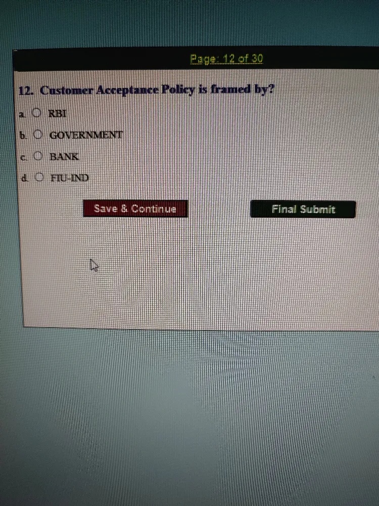 Customer Acceptance Policy is framed by? a.