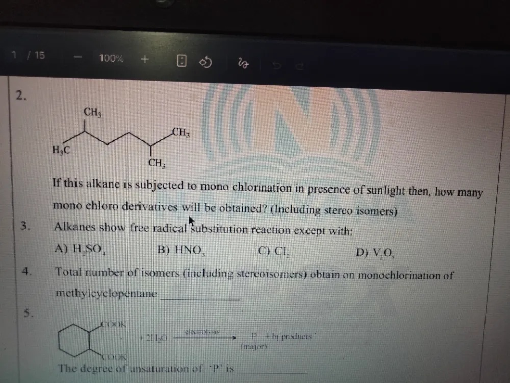 2. CH3 CH H3C CH3 If this alkane is | StudyX