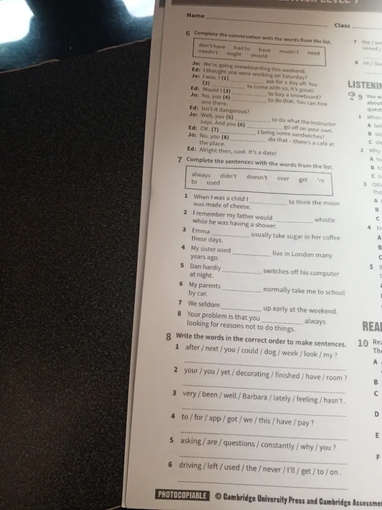 6 Complete the conversation with the words | StudyX