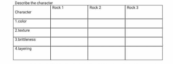 Describe the character | Character | Rock 1 | StudyX