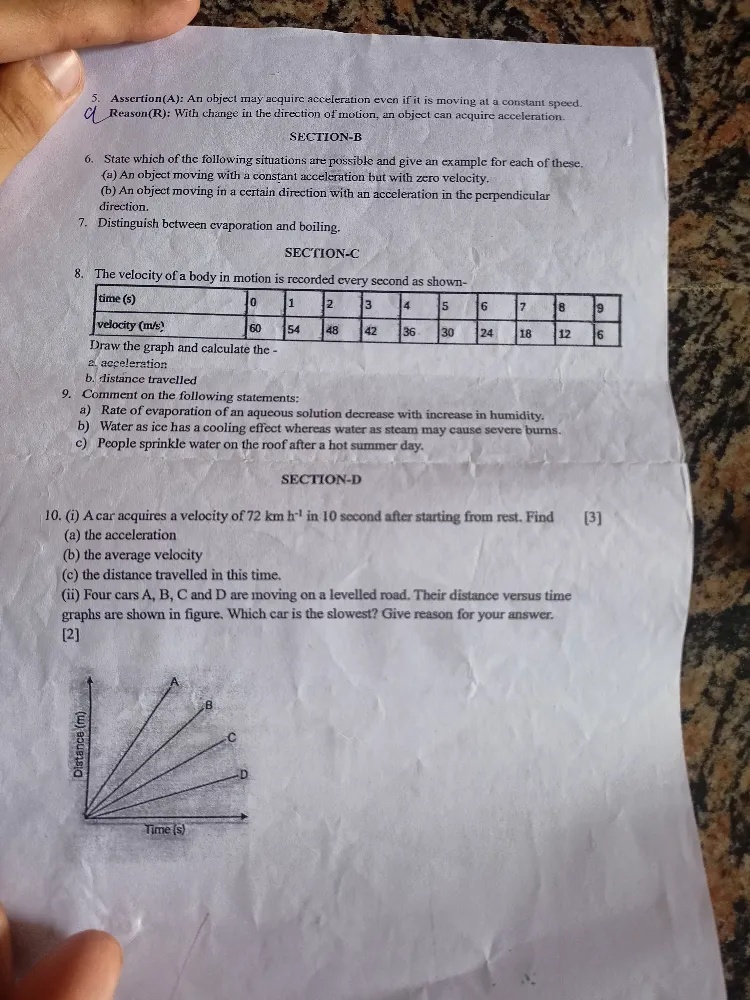 5. Assertion(A): An object may acquire | StudyX