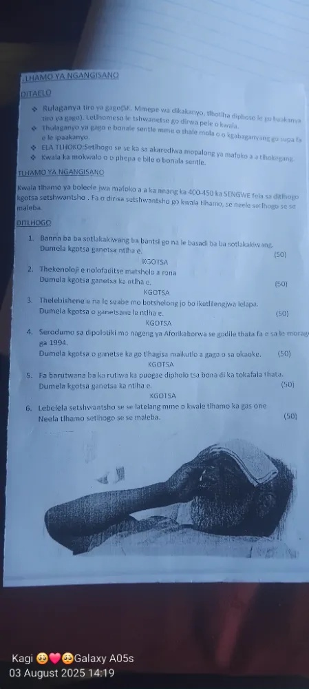 1. Banna ba ba sotlakakiwang ba bantsi go na | StudyX