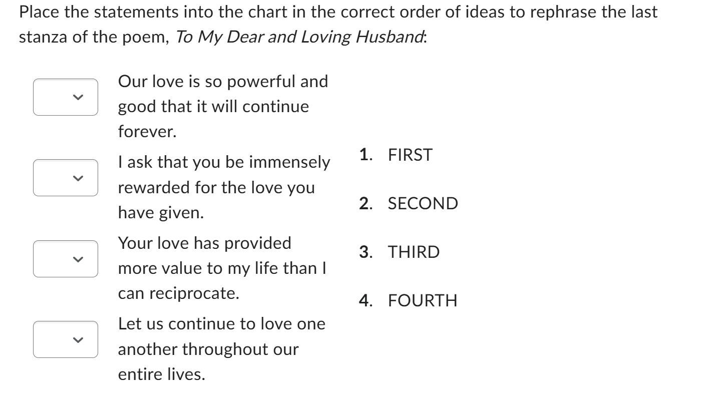 Place the statements into the chart in the | StudyX