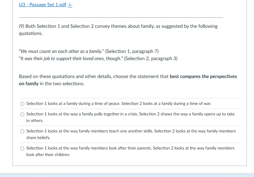 (9) Both Selection 1 and Selection 2 convey | StudyX